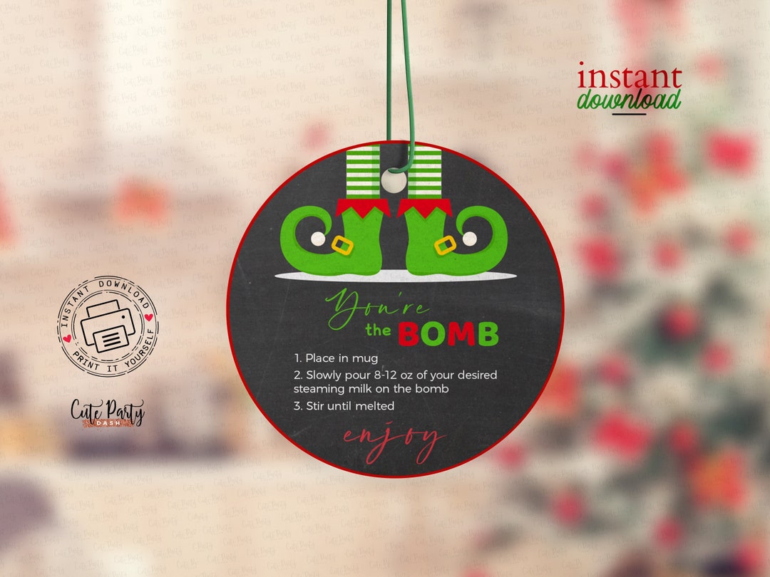 INSTANT DOWNLOAD Christmas Hot Chocolate Bomb Gift Tag - Etsy