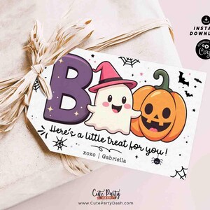 Boo a Little Treat for You Halloween Gift Tag Printable INSTANT ...