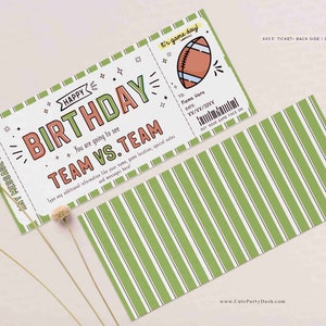 Football Game Ticket Gift Voucher INSTANT DOWNLOAD Editable Template ...