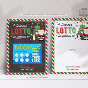 Editable Christmas Thanks a Lotto Lottery Gift Card Holder Template ...