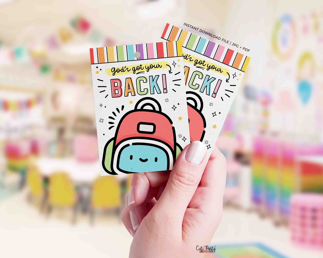 God's Got Your Back Tag: Sunday School Prayer Card (digital Download ...