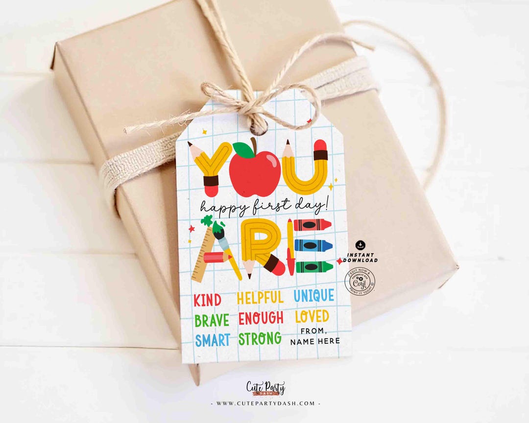 Editable Back to School Gift Tag: Teacher Student Gift (instant ...