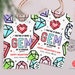 Valentine's Day Kids Classroom Ring Valentine Pop Gemstone Punny Tags ...