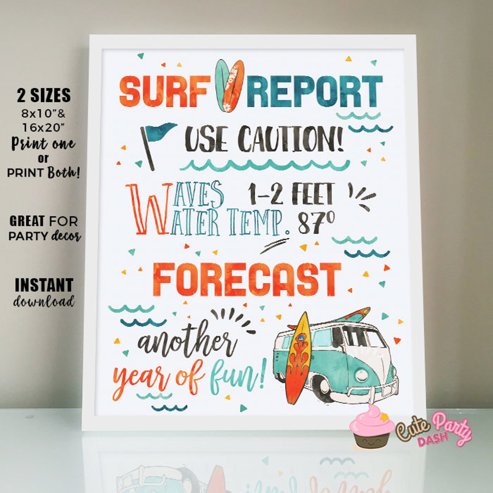 Surf's up Birthday Photo Invitation Surf Birthday Party - Etsy