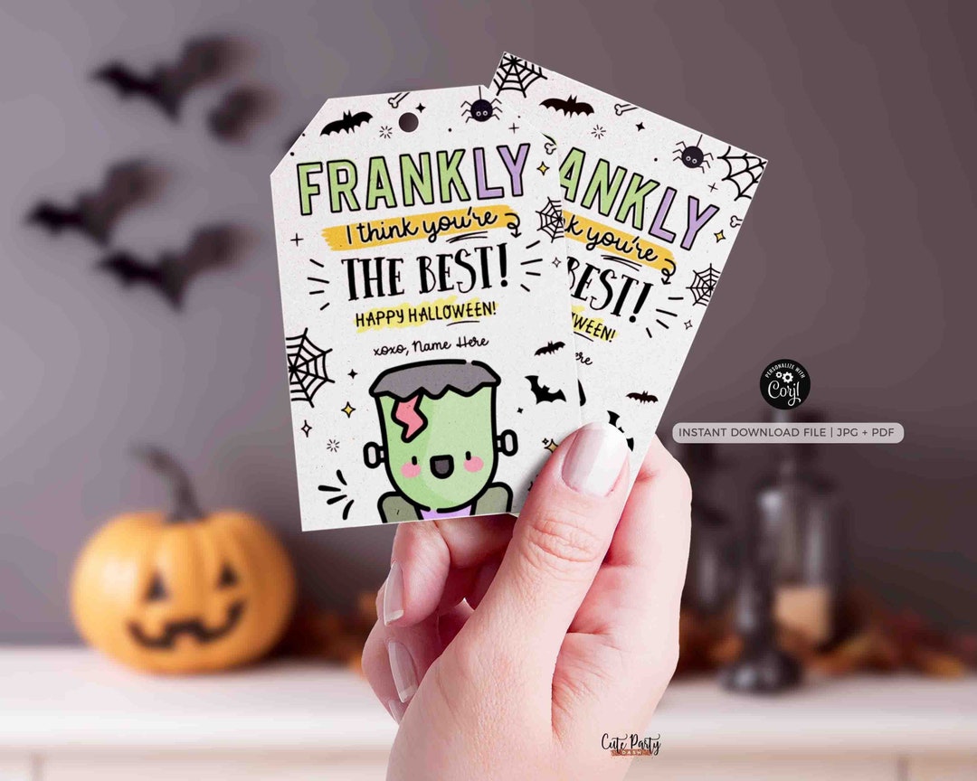Editable Frankenstein Halloween Tag, Treat Favor (digital Download) - Etsy