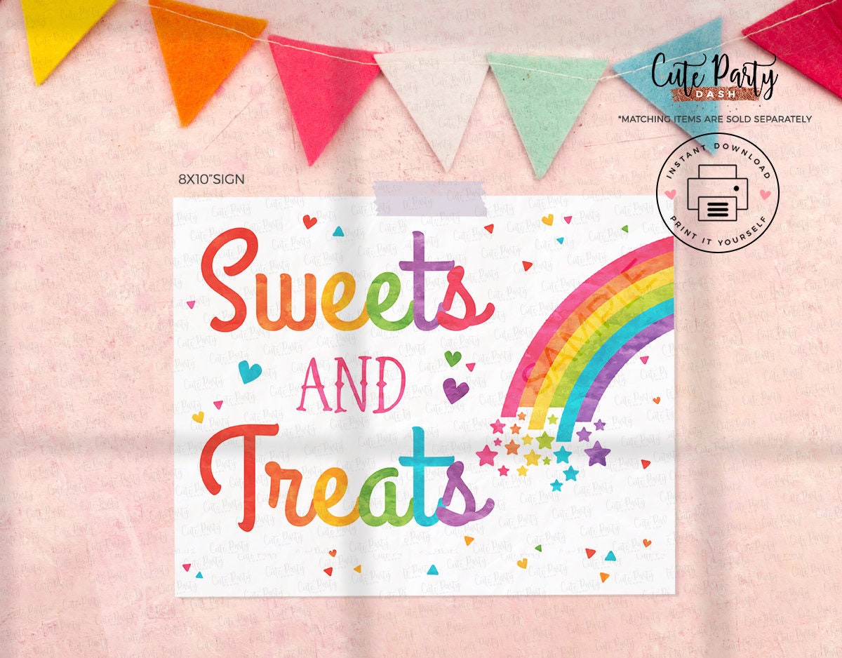 INSTANT DOWNLOAD Editable Rainbow Birthday Decorations Water - Etsy