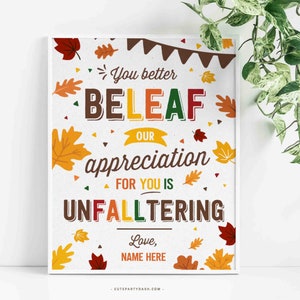 Fall Appreciation Sign Printable Thanksgiving Decor INSTANT DOWNLOAD ...