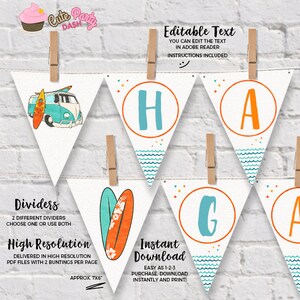INSTANT DOWNLOAD - EDITABLE Surf's up Party Decorations Water Labels ...