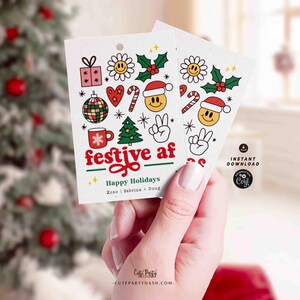 Festive AF Christmas Gift Tag Printable INSTANT DOWNLOAD Secret Santa ...