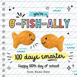 Editable 100th Day of School Gift Tag Printable INSTANT DOWNLOAD ...