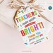 Christmas Teacher Thank You Tag, Holiday Appreciation Teachers Make ...