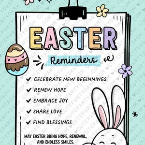 Editable Easter Gift Tag Printable: Easter Reminders (instant Download ...