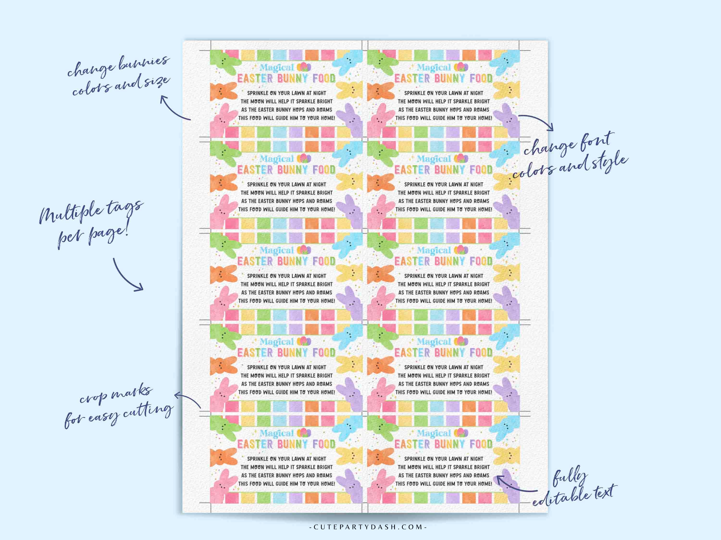 Magical Easter Bunny Food Tag Printable (instant Download) - Etsy