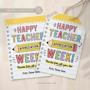 Teacher Appreciation Week Gift Tag Printable Gift for Teachers Gift Box ...