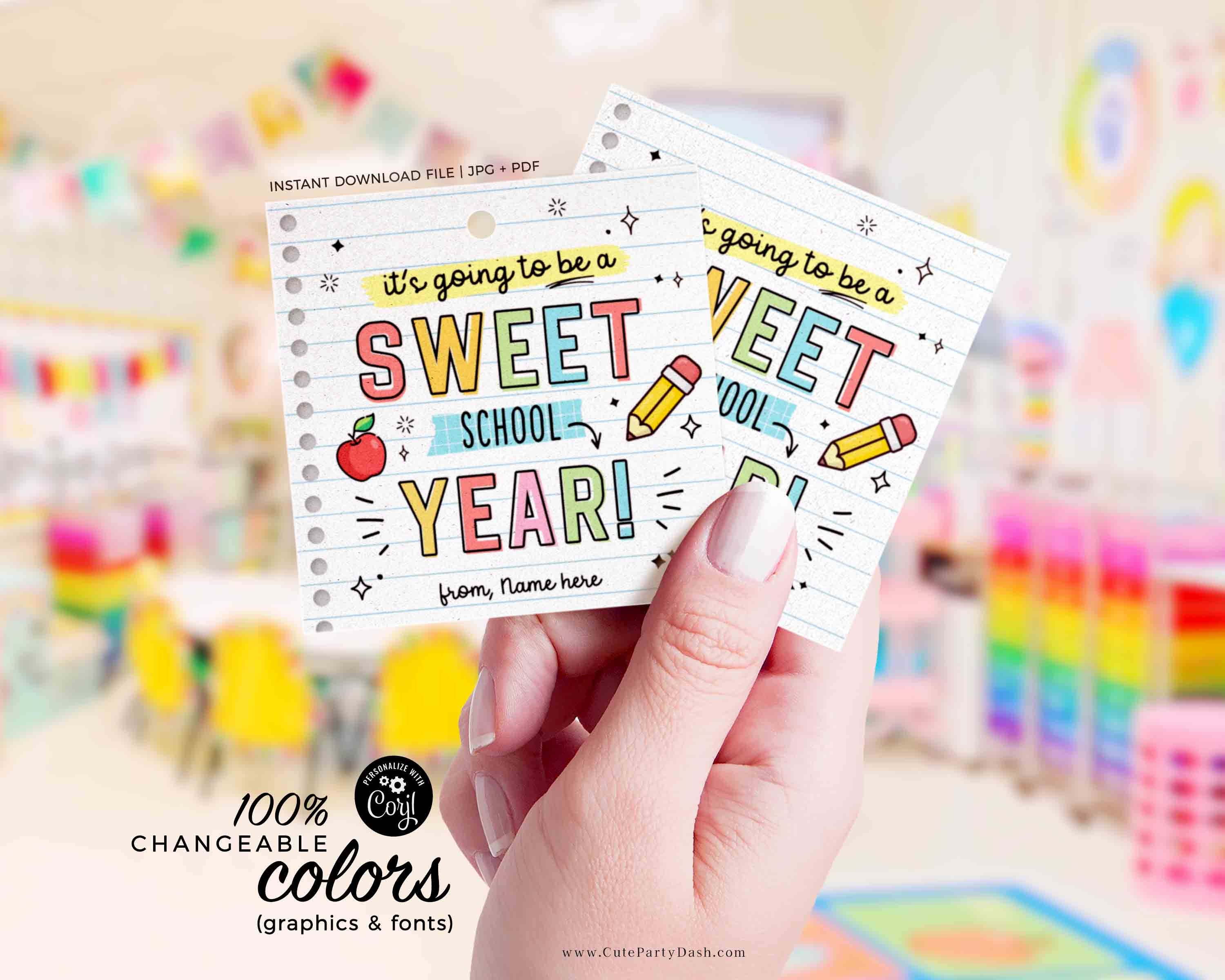 Editable Sweet Year Gift Tag: Back to School Printable (instant ...
