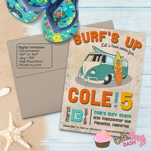 INSTANT DOWNLOAD - EDITABLE Vintage Surf Birthday 2.5" Favor Tags ...