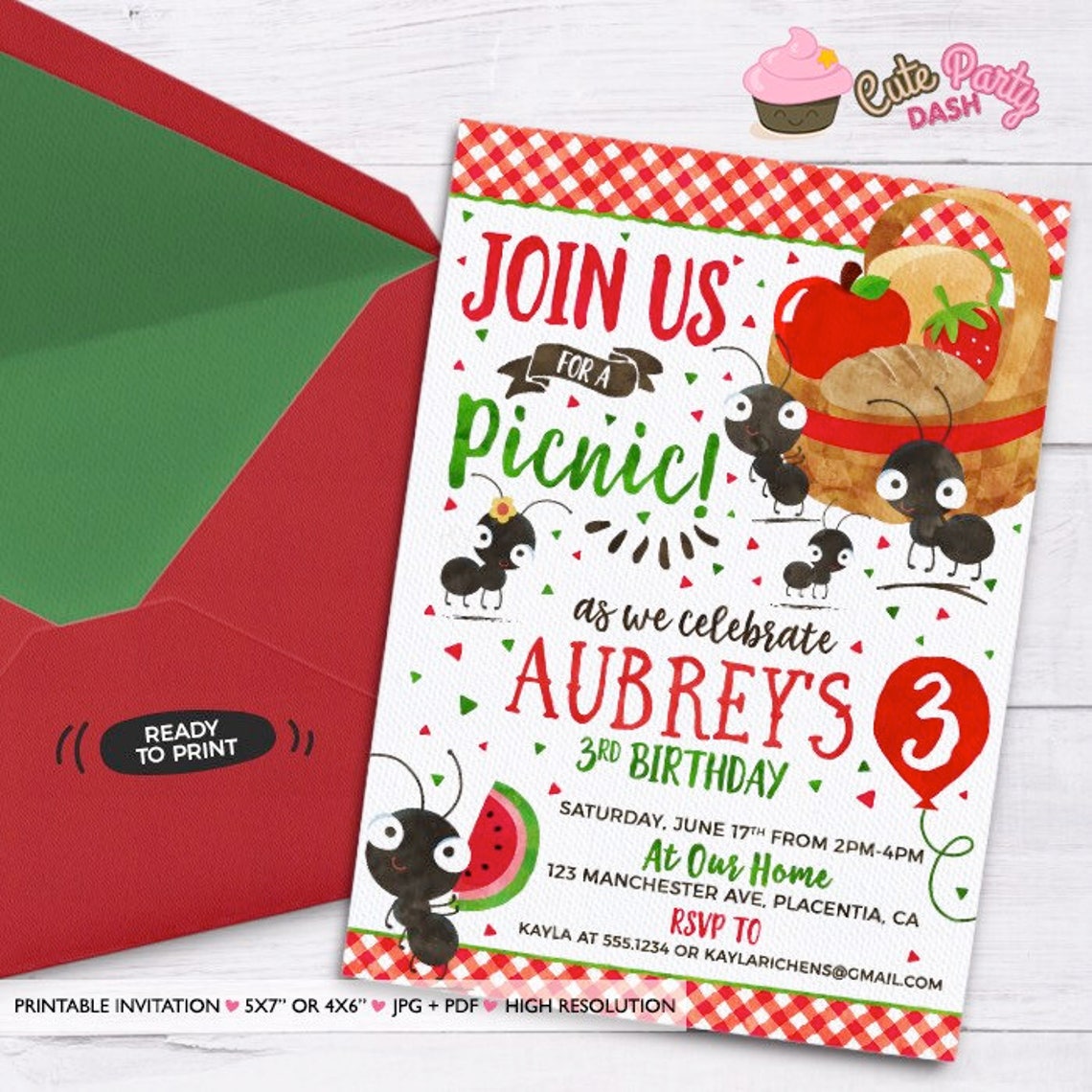 INSTANT DOWNLOAD EDITABLE Picnic Birthday Favor Tags Summer - Etsy