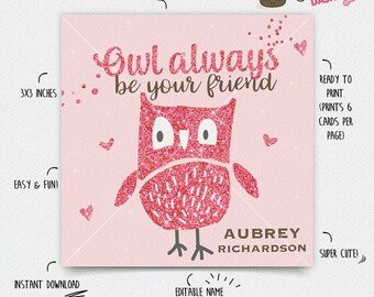 Owl Always Be Your Friend Printable Valentine's Card - Etsy