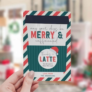 Editable May Your Days Be Merry & Caffeinated Christmas Holiday Coffee ...