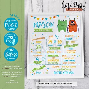 INSTANT DOWNLOAD - EDITABLE Little Monster Birthday Decorations ...