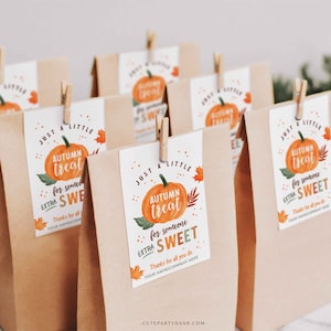 Autumn Treat Gift Tag: Editable Fall Favor Tags (instant Download) - Etsy