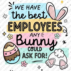 Employee Appreciation Happy Easter Gift Tag Printable INSTANT DOWNLOAD ...