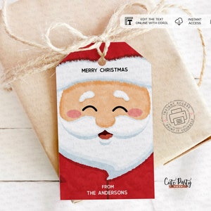 Editable Christmas Gift Tag, Santa Claus Tag, Teacher Staff School Pto ...
