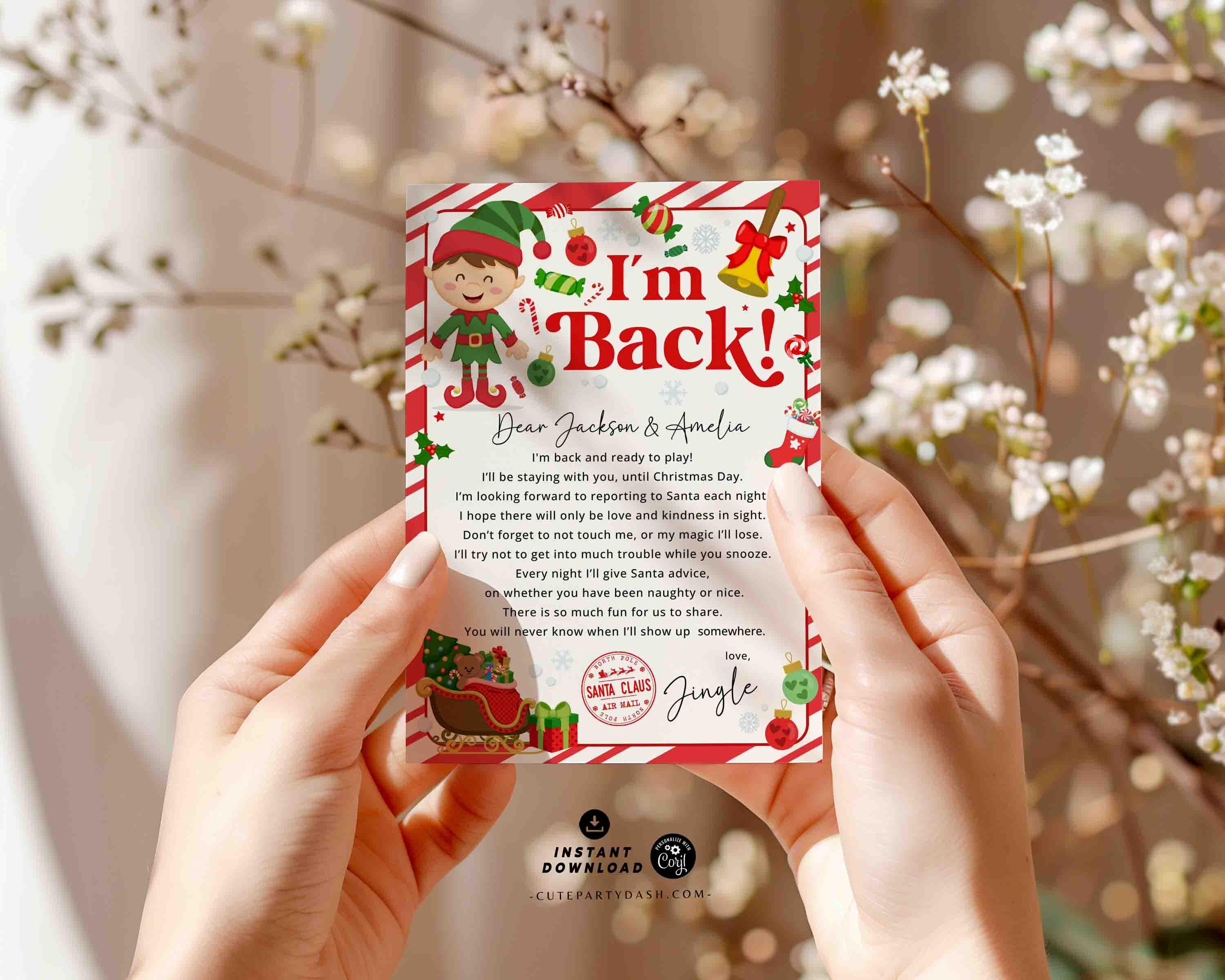 Editable Elf Arrival Letter: Christmas Printable (instant Download) - Etsy