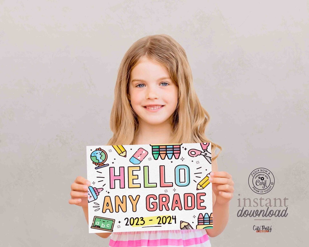 Editable First Day of School Sign INSTANT DOWNLOAD, EDITABLE Boy Girl ...