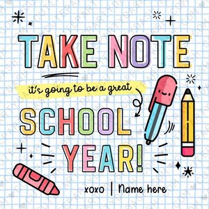 Back to School Gift Tags Take Note Editable Pen Marker Gift for Teacher ...