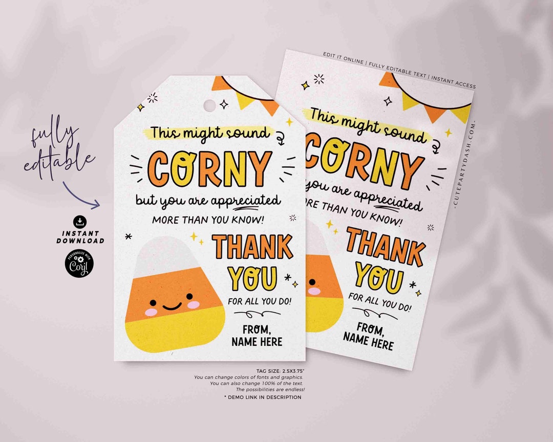 Candy Corn Halloween Favor Tag Printable INSTANT DOWNLOAD Halloween ...