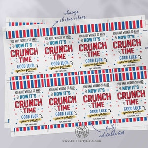 Editable Crunch Time Good Luck Printable Treat Tag Team Competition ...
