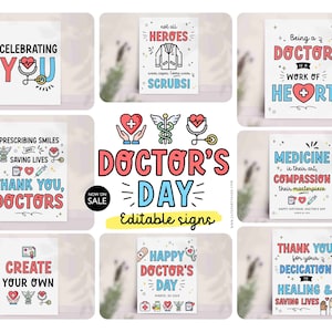 Doctor's Day Gift Tags Printable INSTANT DOWNLOAD Editable National ...