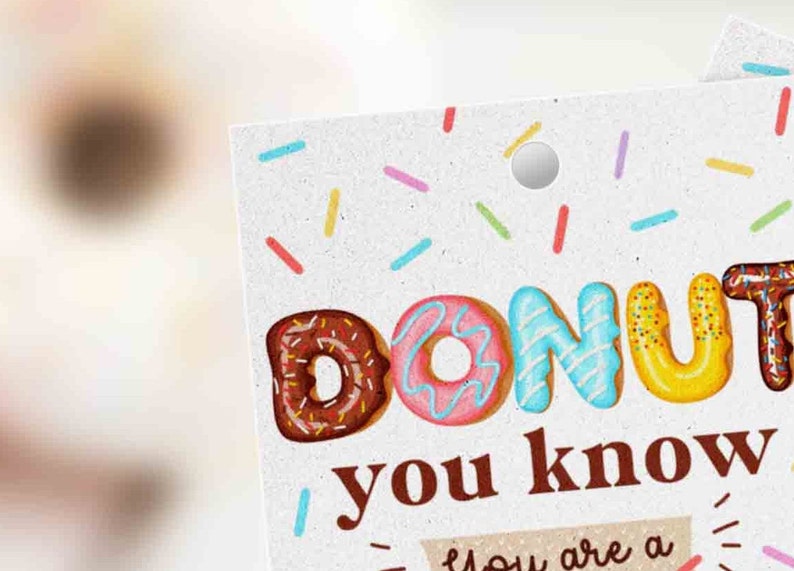 Editable Donut Teacher Appreciation Gift Tag (instant Download) - Etsy