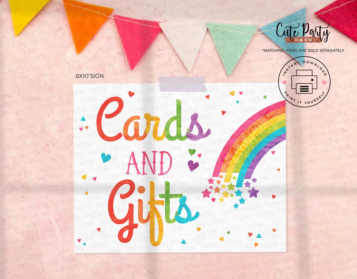 INSTANT DOWNLOAD Editable Colorful Rainbow birthday decor | Etsy