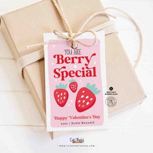 You Are Berry Special Valentine Gift Tag Printable INSTANT DOWNLOAD ...