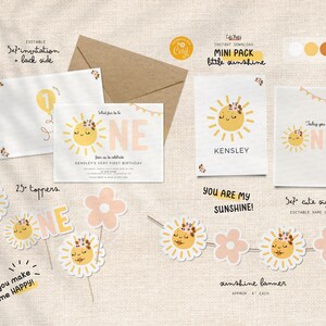 Little Sunshine Birthday Welcome Sign, Printable Editable Sunshine ...