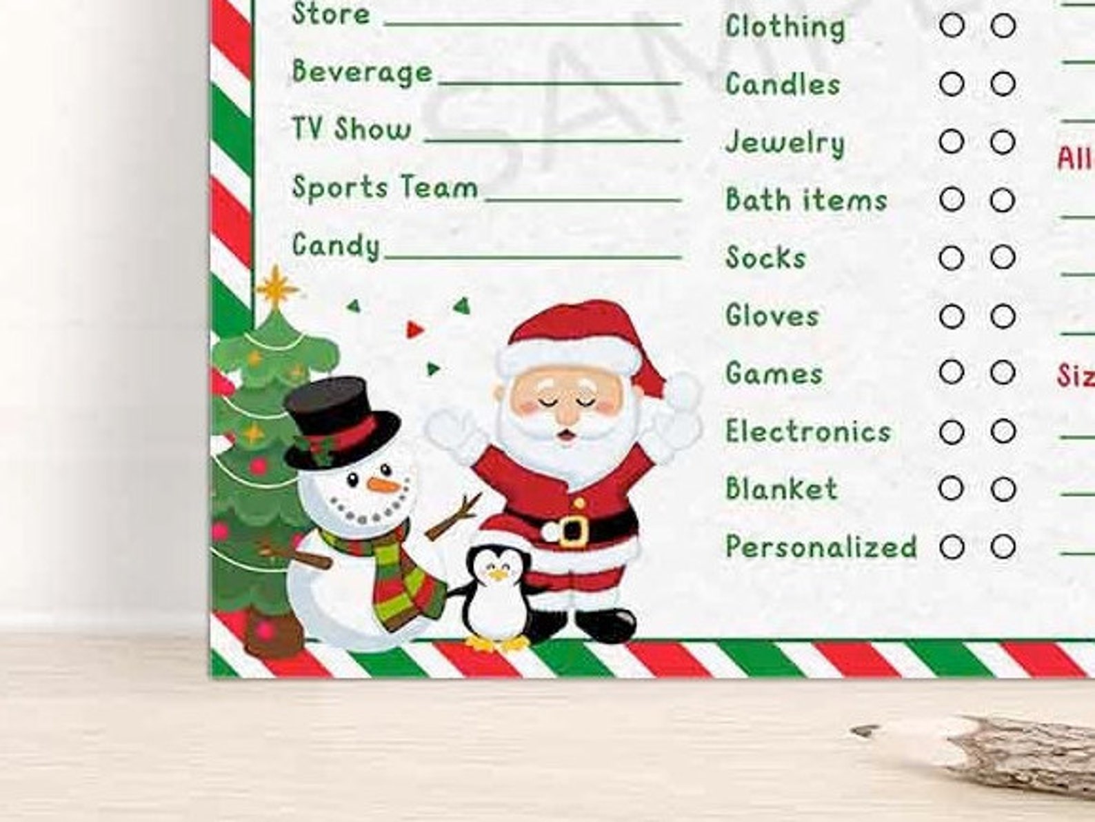 Christmas Secret Santa Questionnaire Printable Secret Santa - Etsy