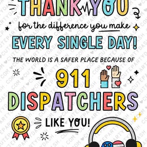 Public Safety Telecommunicators Week Thank You Gift Tags Printable ...