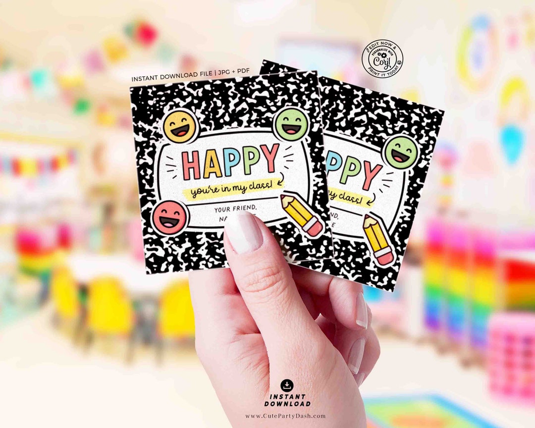 Emoji Back to School Gift Tag: Editable Classmate Cookie Tag (digital ...