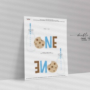 Milk and Cookies 1st Birthday Cake Topper (printable INSTANT DOWNLOAD ...