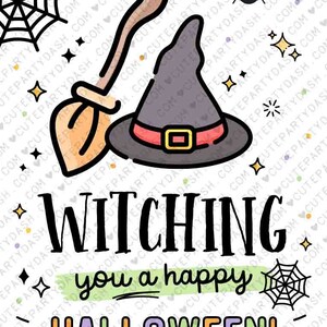 EDITABLE Witching You a Happy Halloween Gift Tag Template INSTANT ...