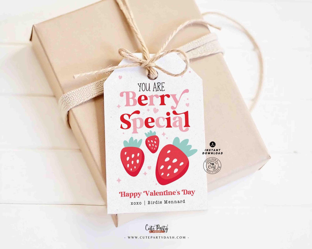 You Are Berry Special Valentine Gift Tag Printable INSTANT DOWNLOAD ...