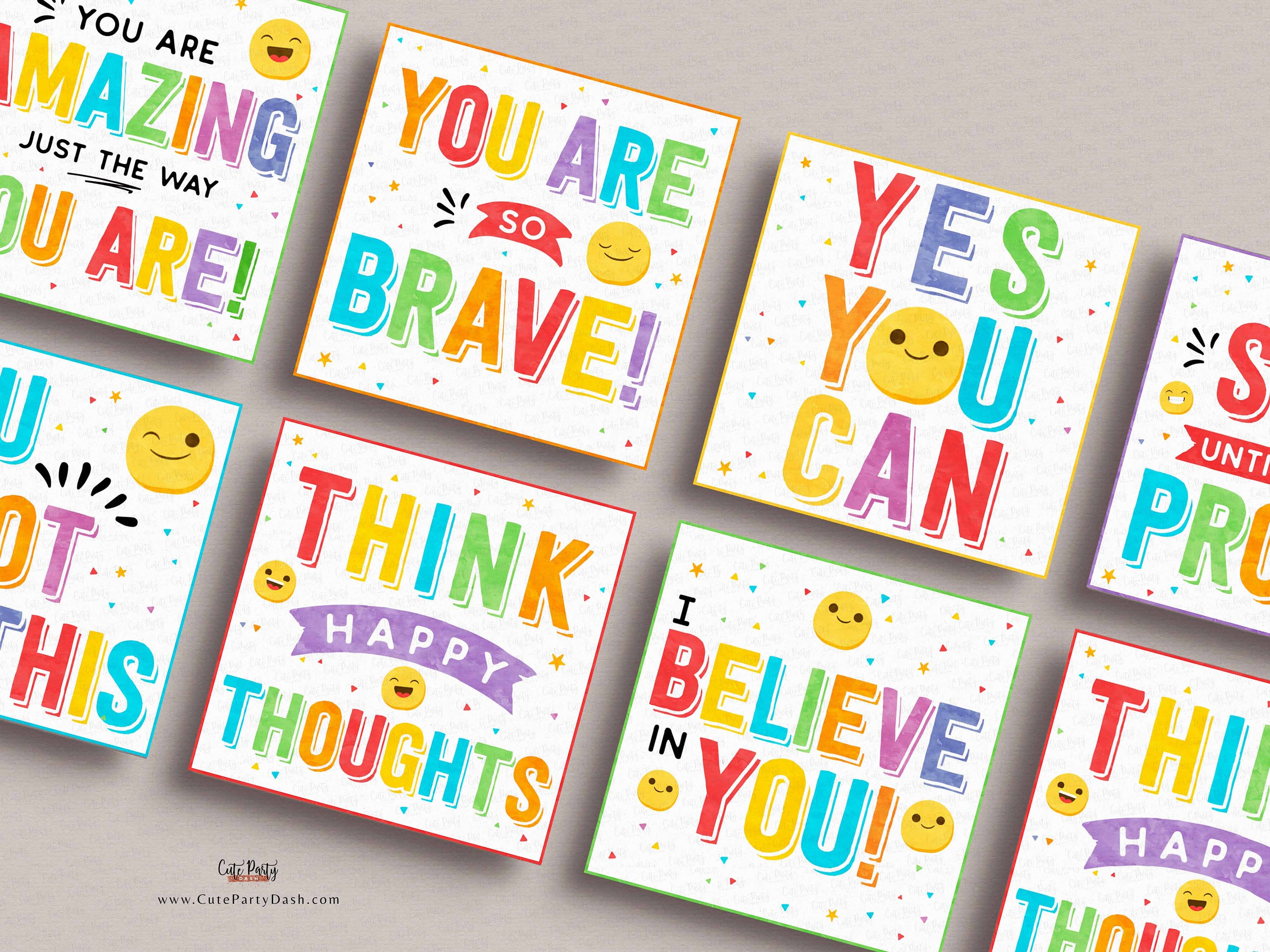 Lunch Box Notes for Kids Motivational Lunchbox Cards Positive - Etsy