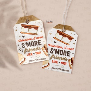 INSTANT DOWNLOAD, S'more Friends Like You Valentine Gift Tag ...