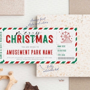 Christmas Amusement Park Theme Park Ticket Gift, Christmas Surprise ...