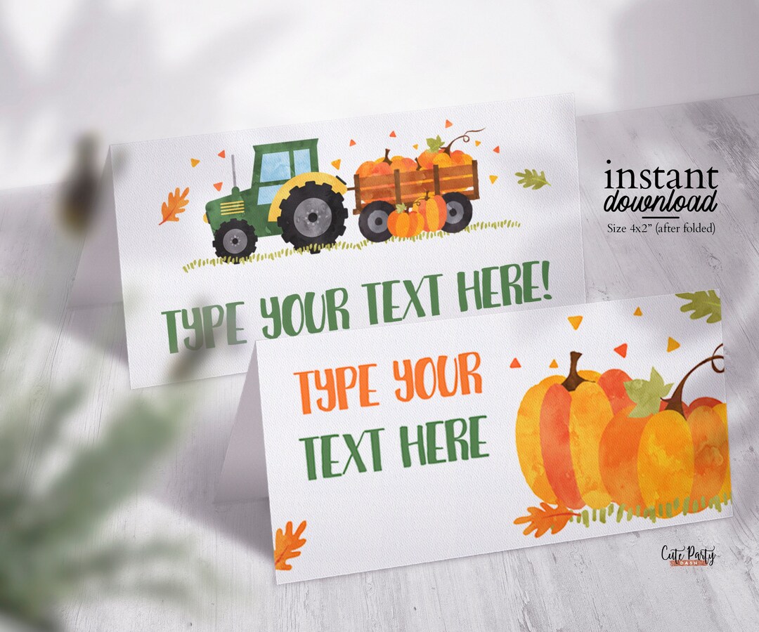 INSTANT DOWNLOAD, EDITABLE Little Pumpkin Birthday Food Tent Cards ...