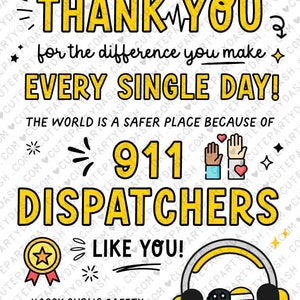 Public Safety Telecommunicators Week Thank You Gift Tags Printable ...