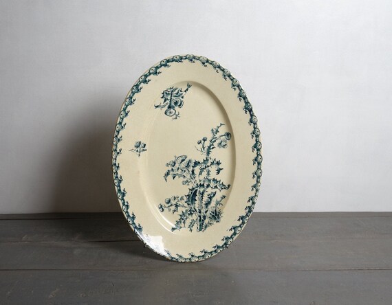 French Antique Serving Dish Serving Platter Transferware | Etsy
