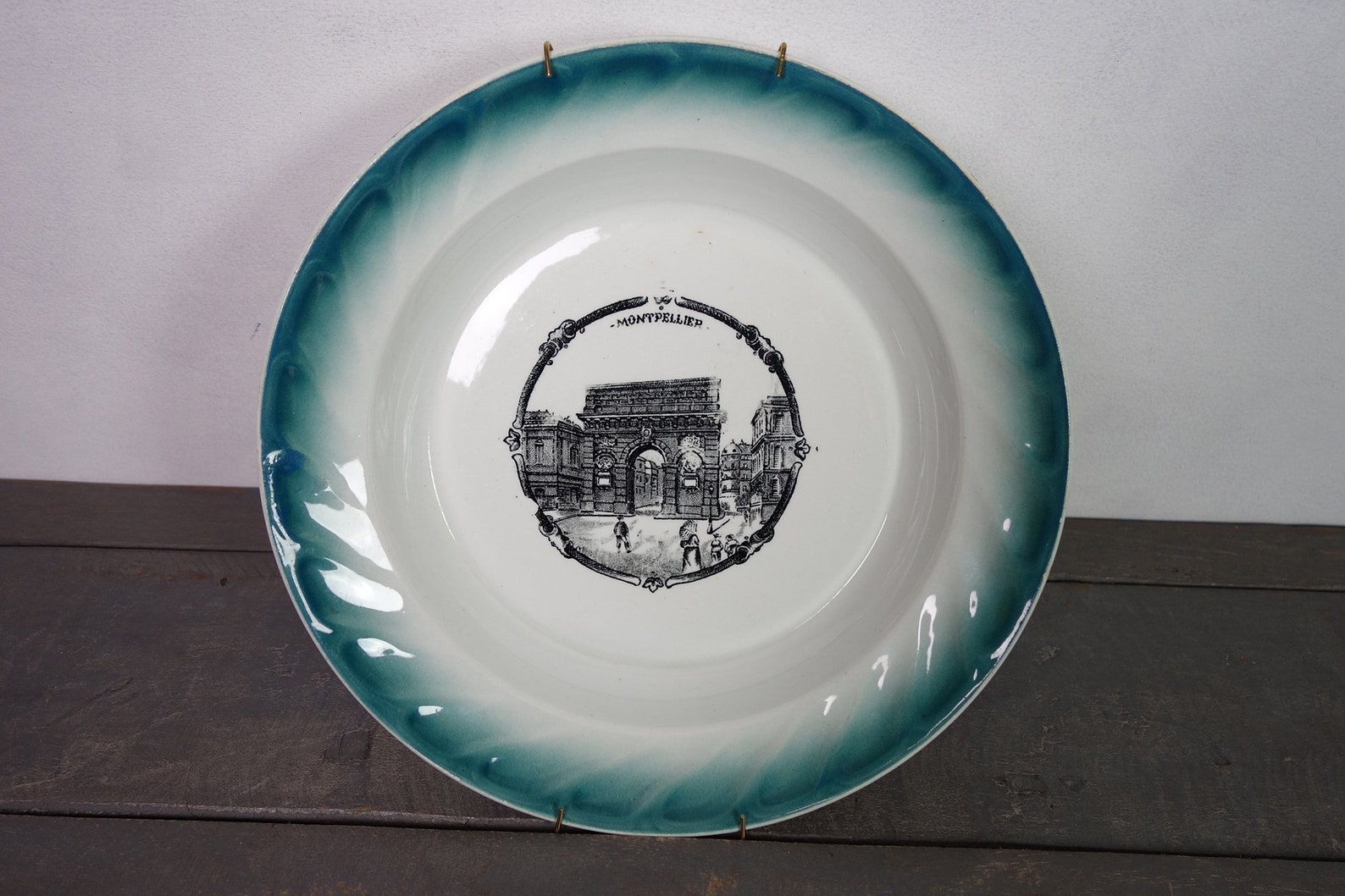French Antique Decorative Plate, Plate With Wall Support , Shallow Dish ...